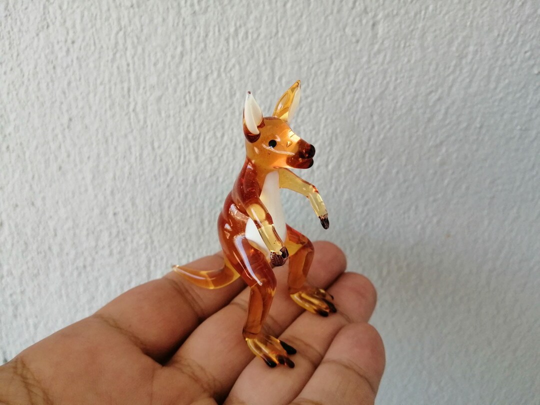 Glass Kangaroo, Glass Kangaroo Figurine, Hand Blown Glass Kangaroo ...