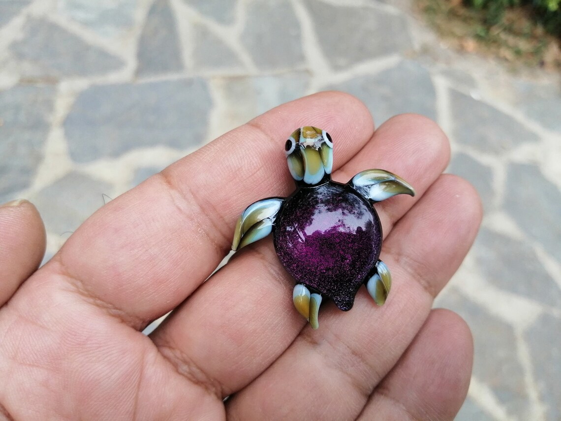 Glass Sea Turtle Hand Blown Glass Sea Turtle Glass Sea | Etsy