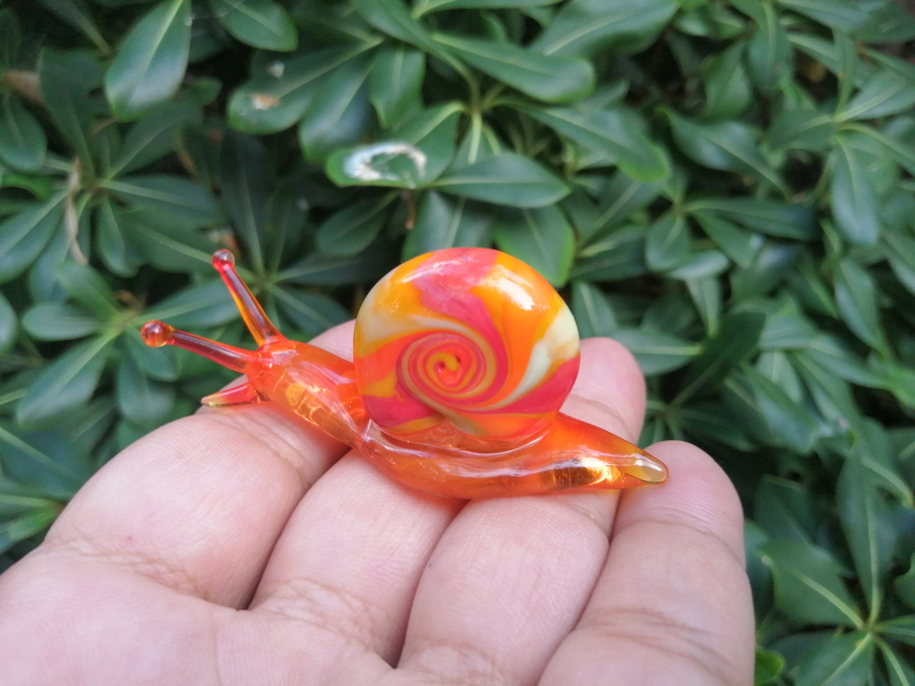 Glass Snail, Glass Snail Figurine, Miniature Snail, Glass Mollusc ...