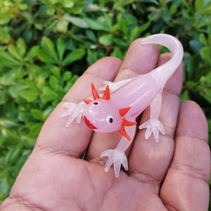 Glass Axolotl Figurine, Murano Glass Axolotl, Axolotl Ornament, Glass ...