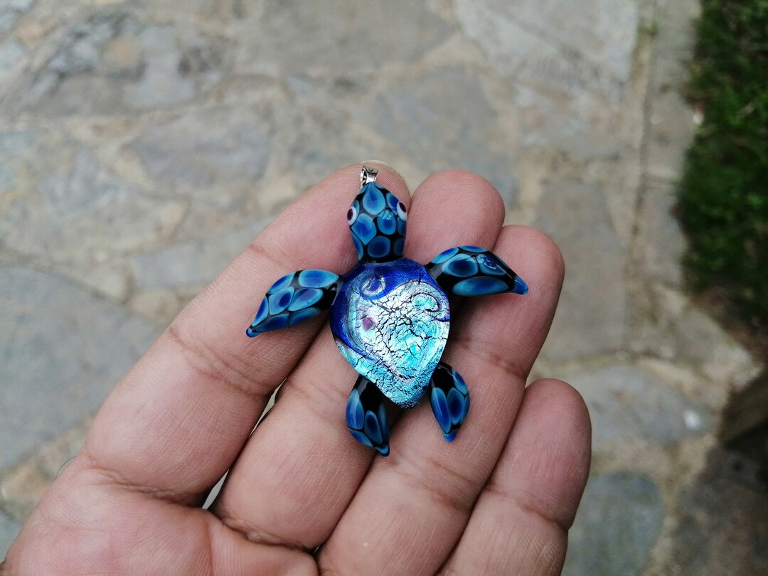 Glass Sea Turtle Pendant, Sea Turtle Jewelry, Glass Sea Animals, Sea ...