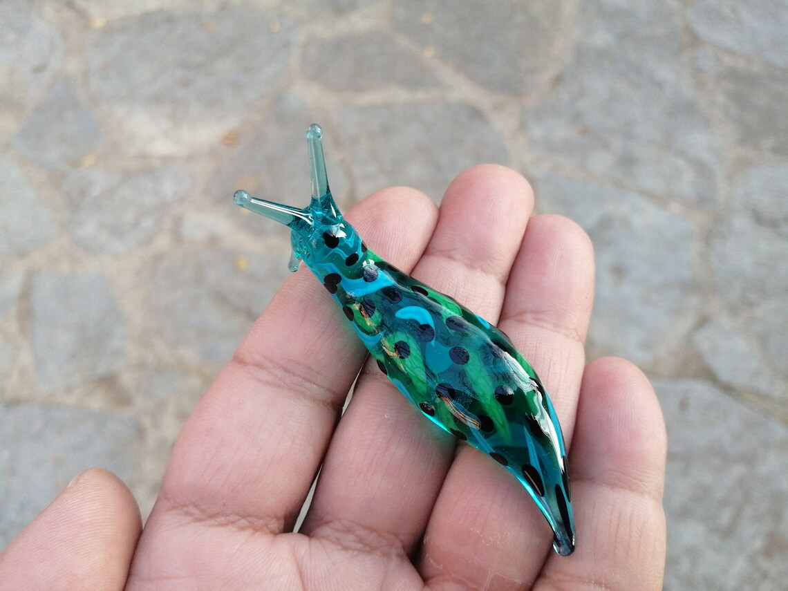 Glass Slug, Glass Slug Figurine, Murano Slug, Slug Ornament, Colorful ...