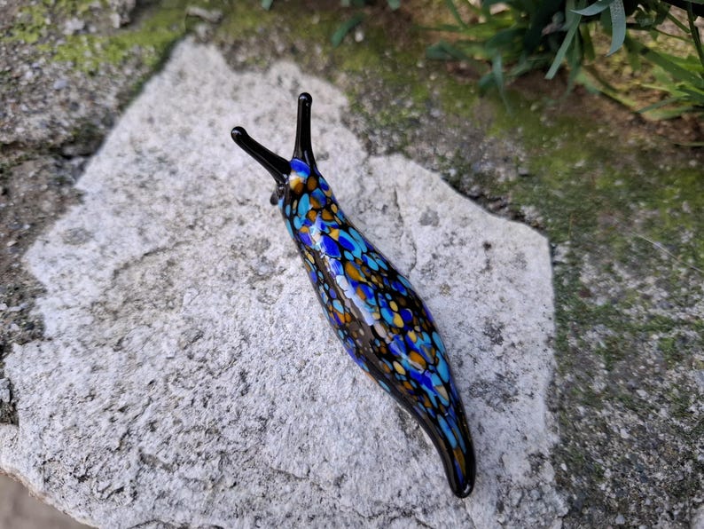 Glass Slug, Glass Slug Figurine, Murano Slug, Slug Ornament, Colorful ...