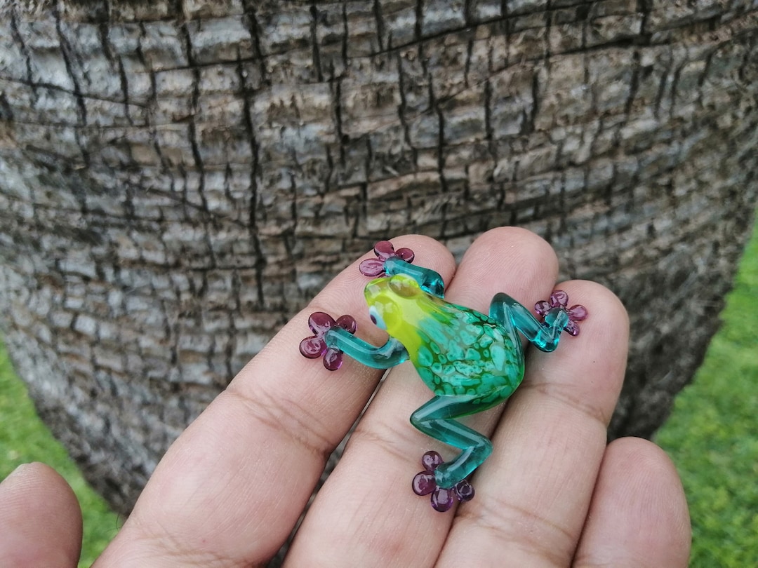 Glass Frog, Hand Blown Glass Frog Figurine, Frog Ornament, Murano Frog ...