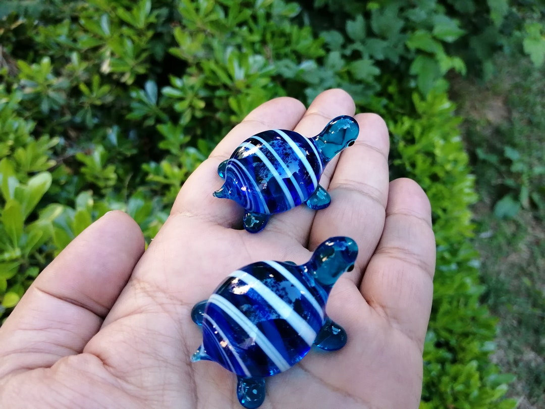 Glass Turtle, Blown Glass Turtle, Miniature Turtle, Turtle Ornament ...