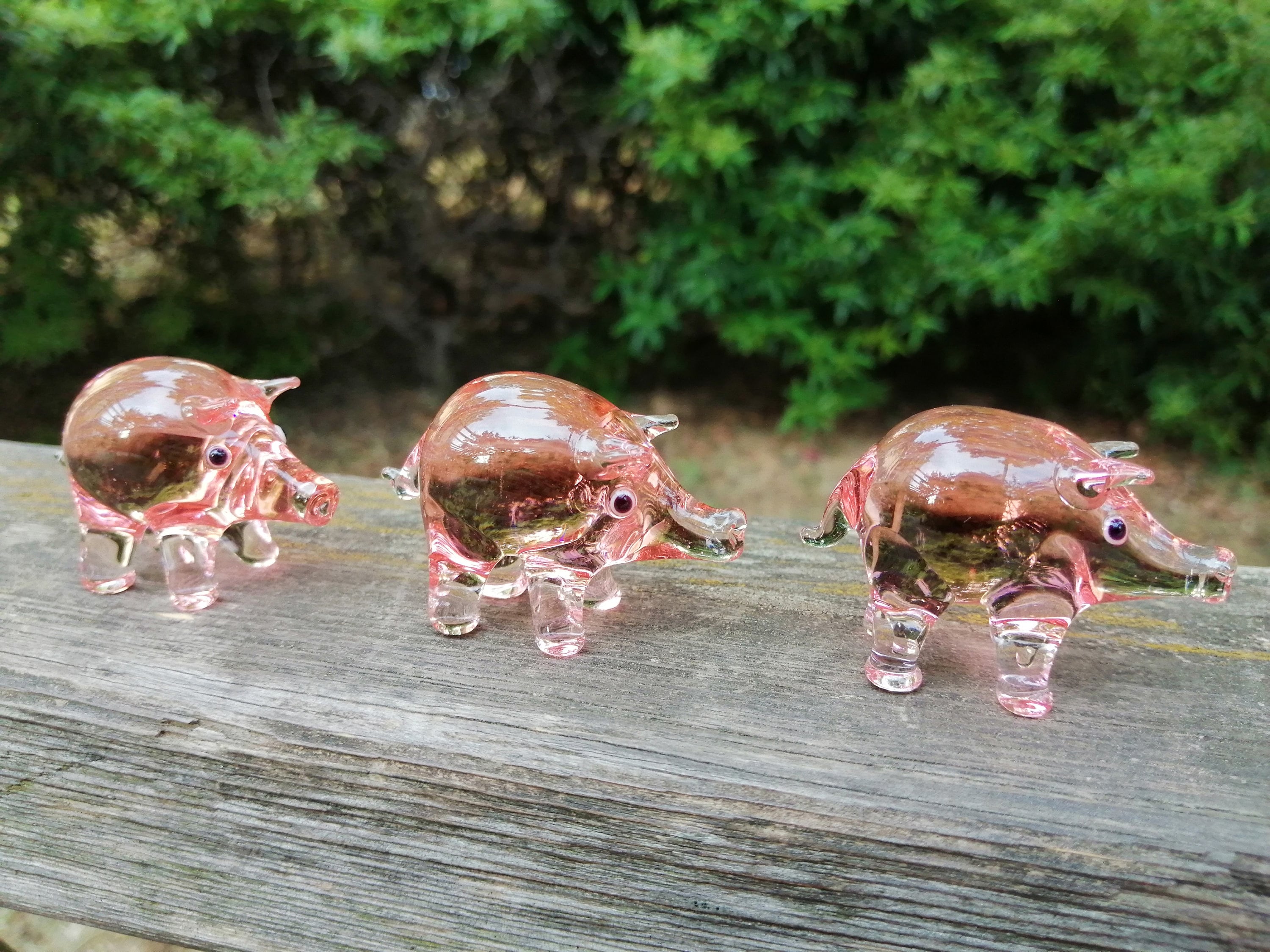Glass Pig Hand Blown Glass Pig Figurine Pig Ornament Art - Etsy