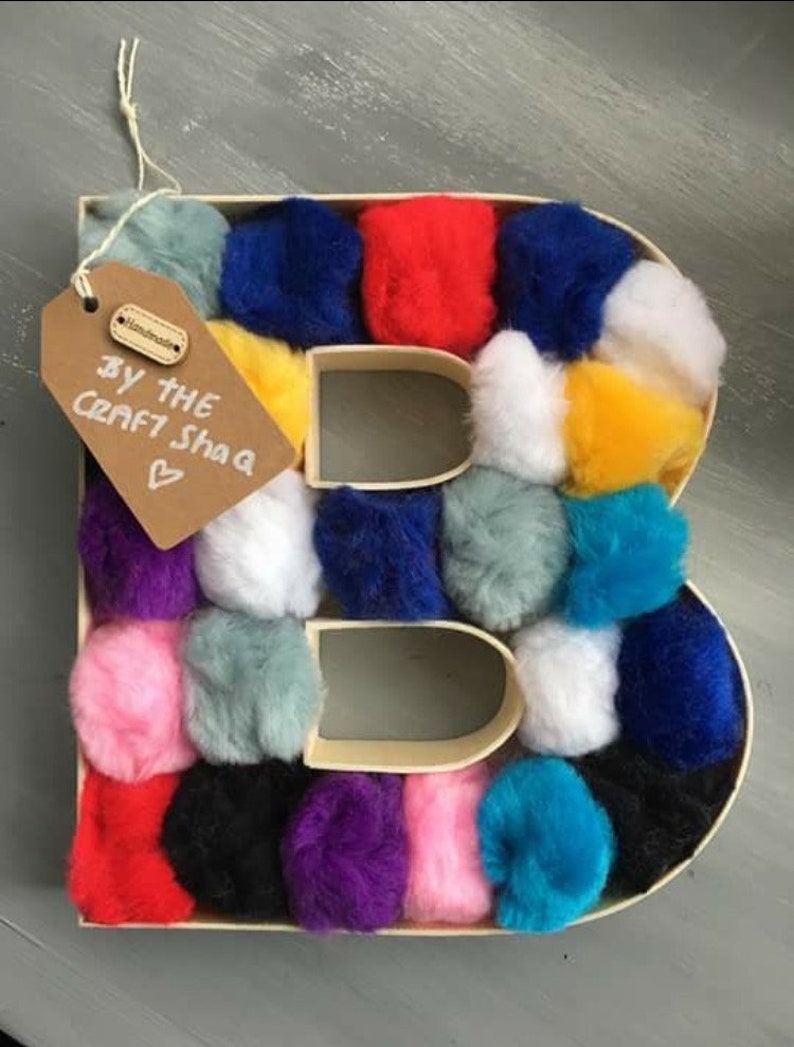 Pom Pom Fillable Letter - Etsy