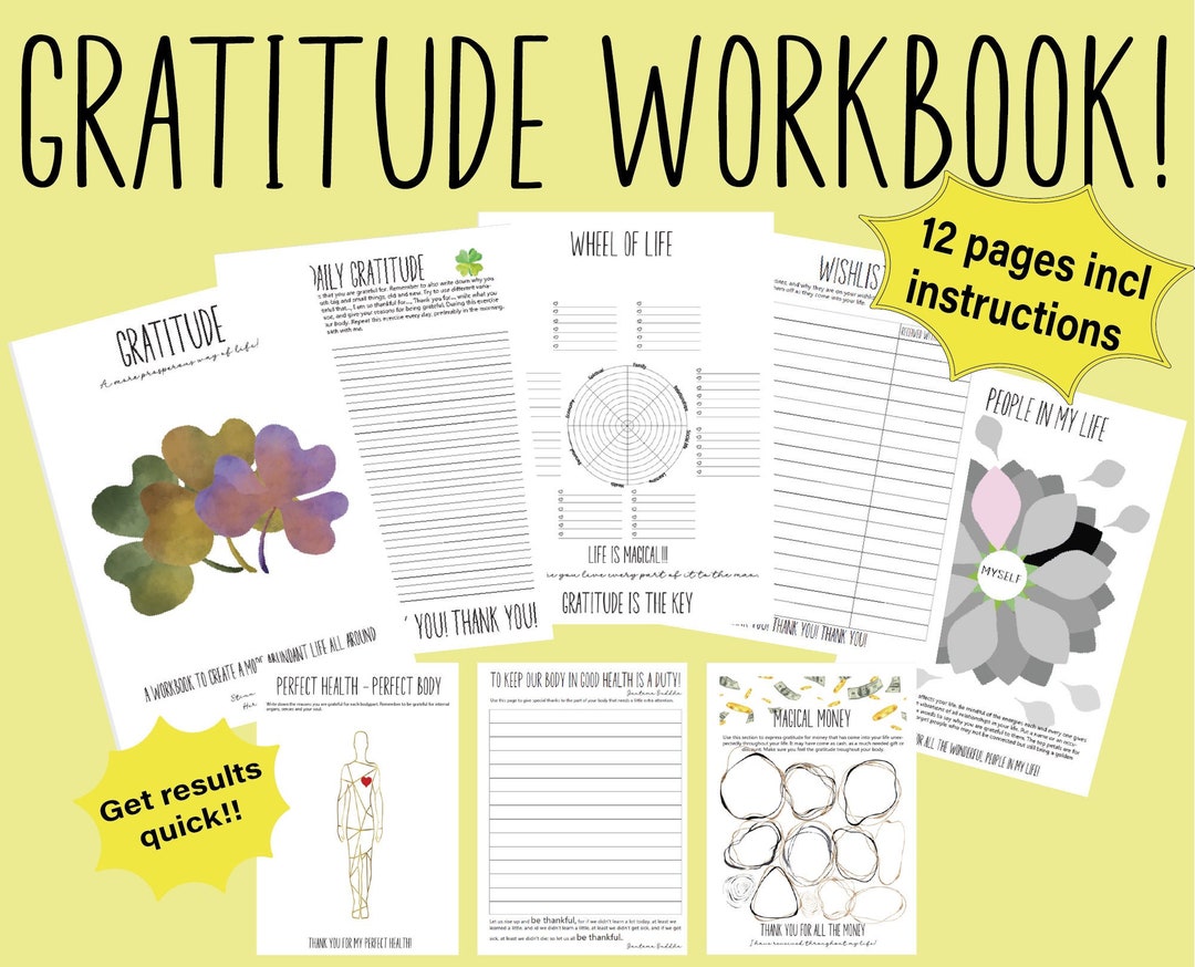 Gratitude Workbook Including Instructions Learn the Art of Gratitude ...