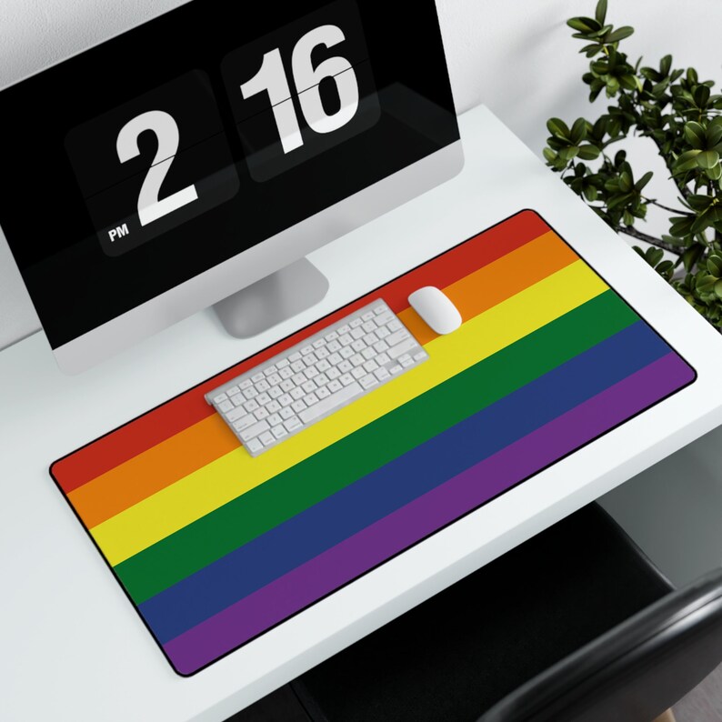 Rainbow Pride Desk Mat, Non-slip LGBTQ+ Office Decor - Etsy