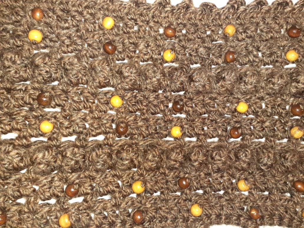 Mori Kei Beaded Crochet Cowl With Fringe - Etsy