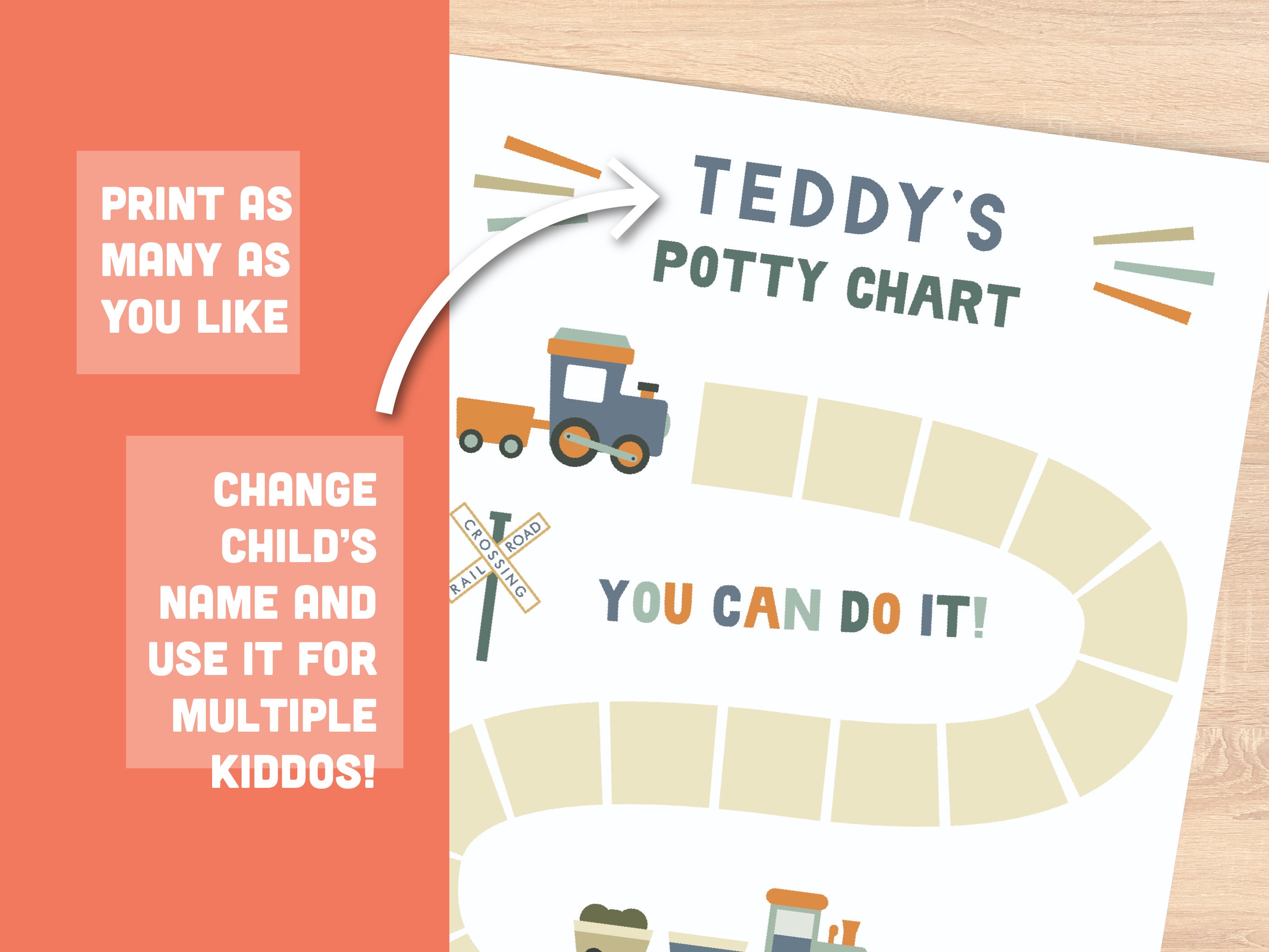 Potty Training Chart Printable | Editable Kids Potty Reward Chart ...