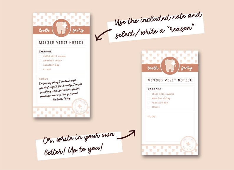 Tooth Fairy Apology Letter: Missed Visit Notice (PDF Download) - Etsy