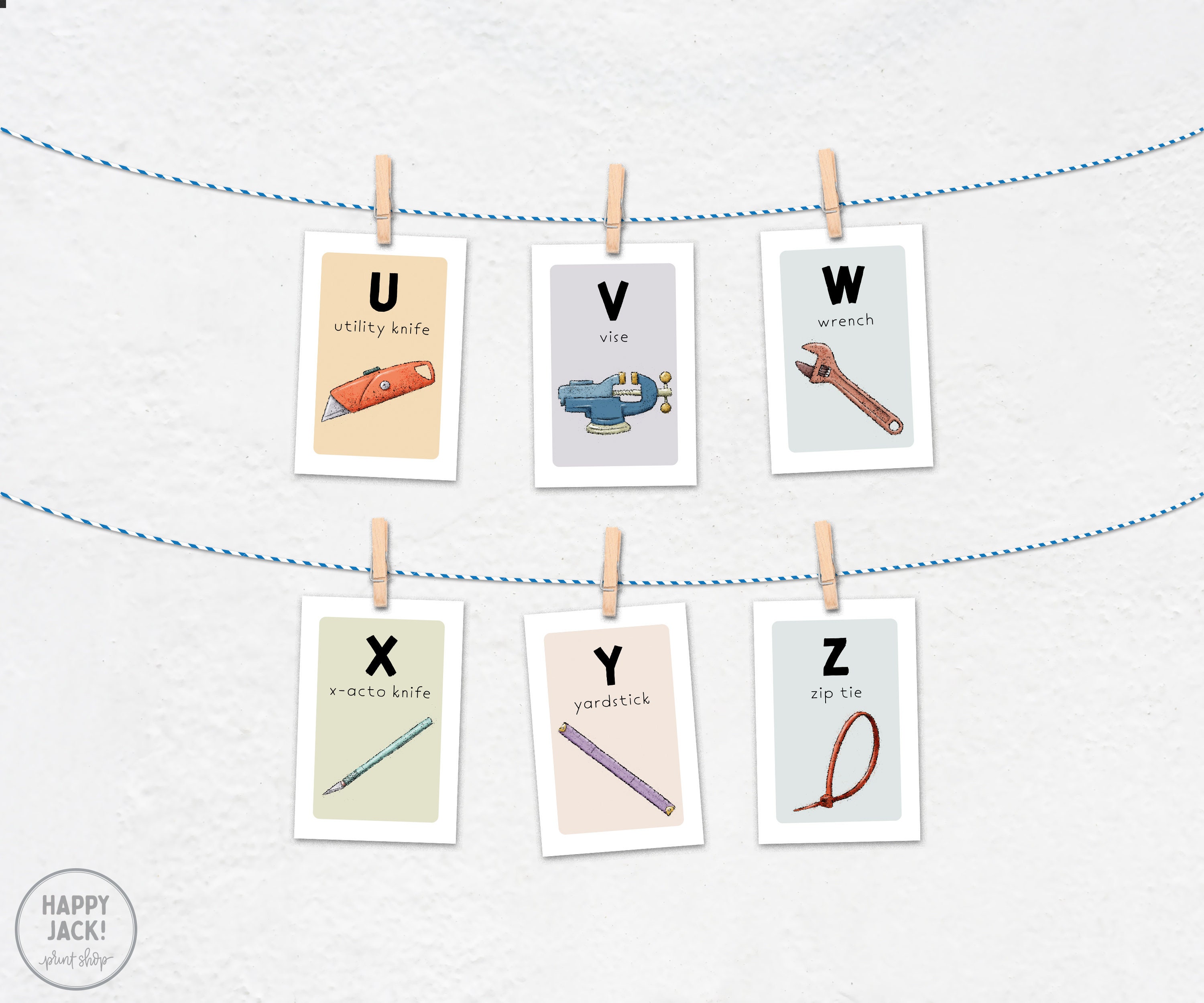 STEM / Maker Alphabet Printable Flash Cards, Printable Nursery Decor ...