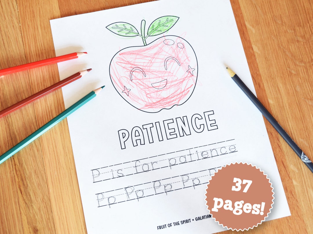 Fruit of the Spirit Coloring Pages: Bible Verse Tracing Activity (PDF ...