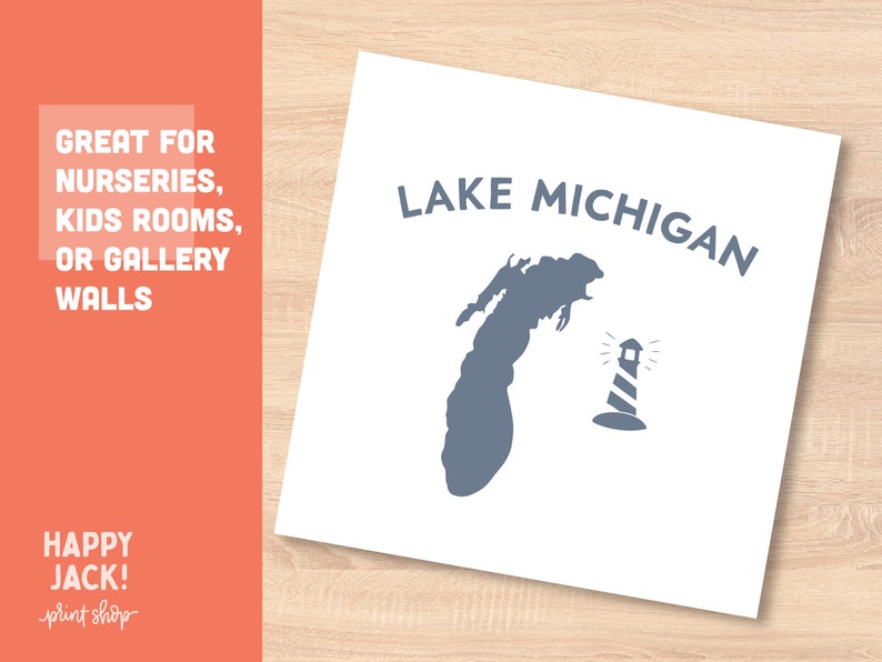 Great Lakes Printable Bundle | Set of 5 Prints | Nursery Wall Decor ...
