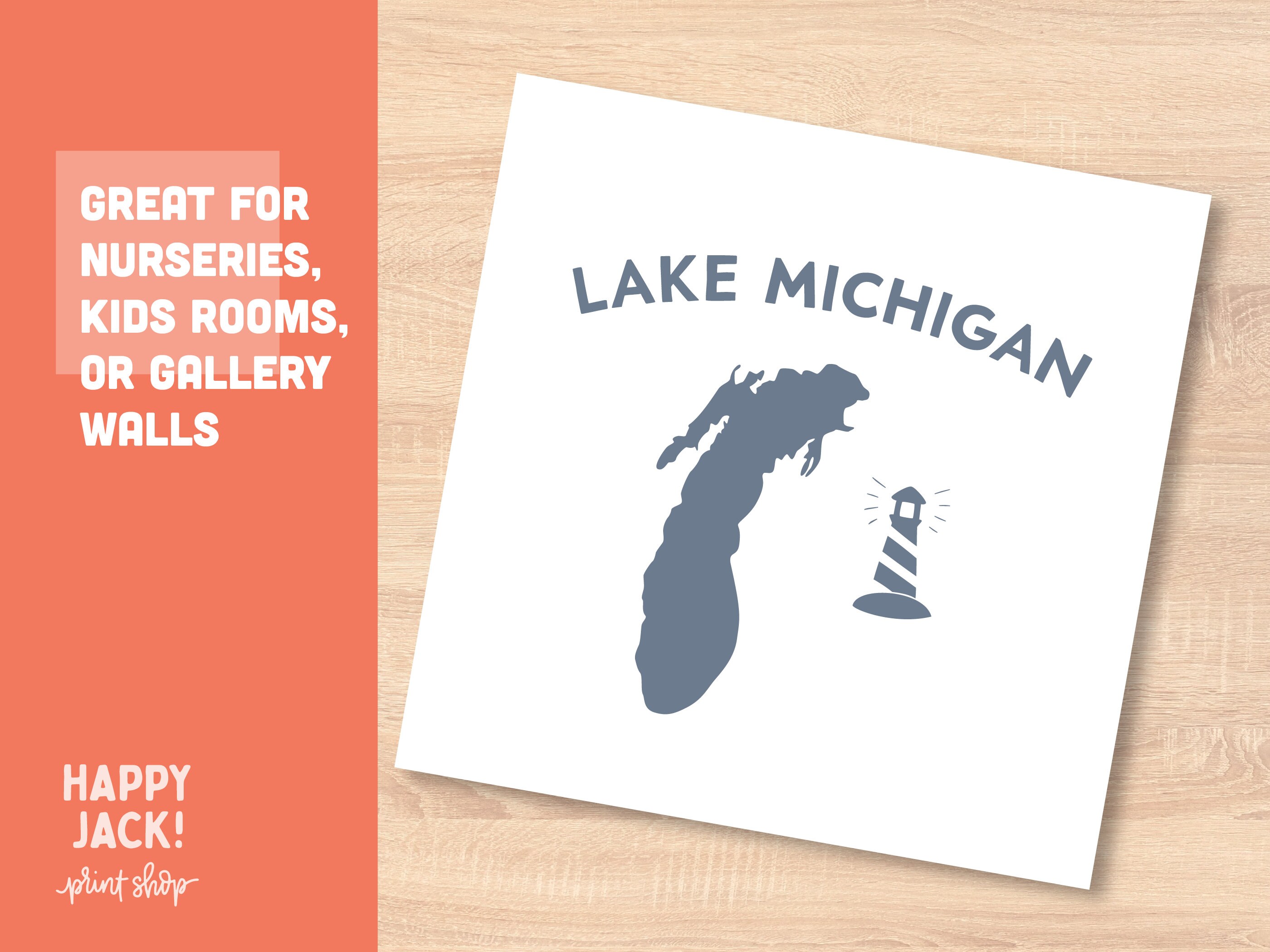 Great Lakes Printable Bundle | Set of 5 Prints | Nursery Wall Decor ...