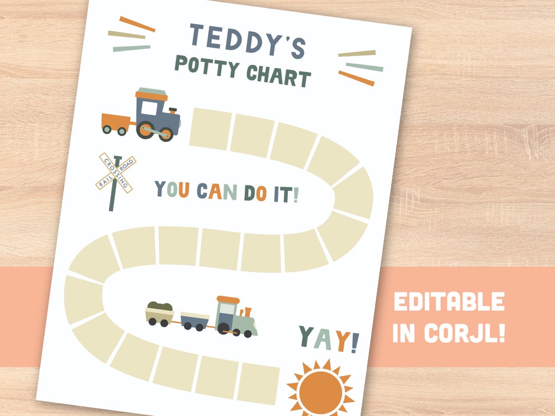 Potty Training Chart Printable | Editable Kids Potty Reward Chart ...