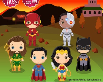 Superheroes Clip Art | Etsy