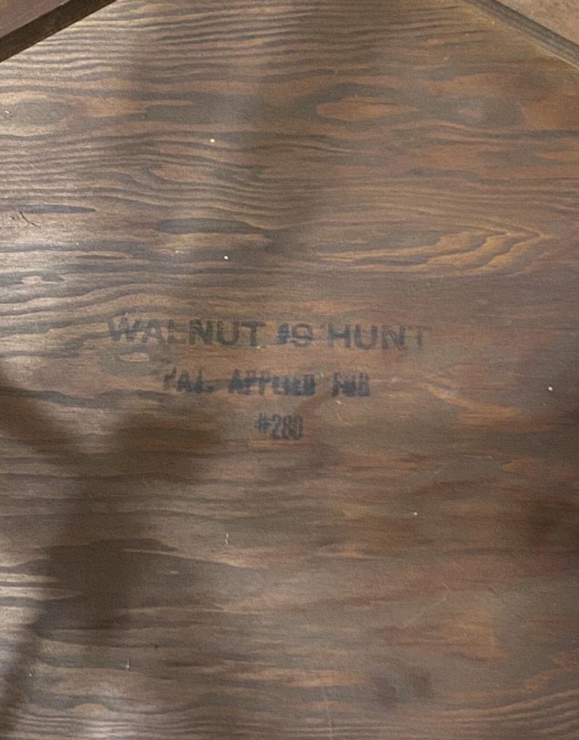 Vintage 1940s Round Walnut Folding Bridge Table Hunt Scene 28” Diameter ...