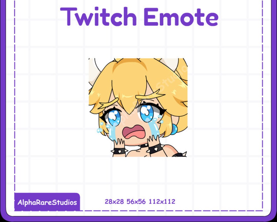 Bowsette Crying Twitch Discord Emote Twitch Graphic - Etsy