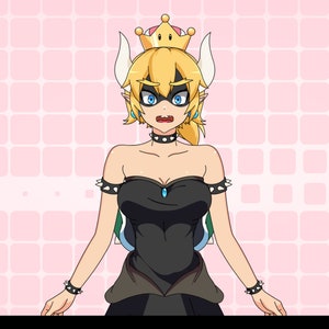 Premade Bowsette Vtuber Model 4 Different Emotes, 1 Animation, 1 ...