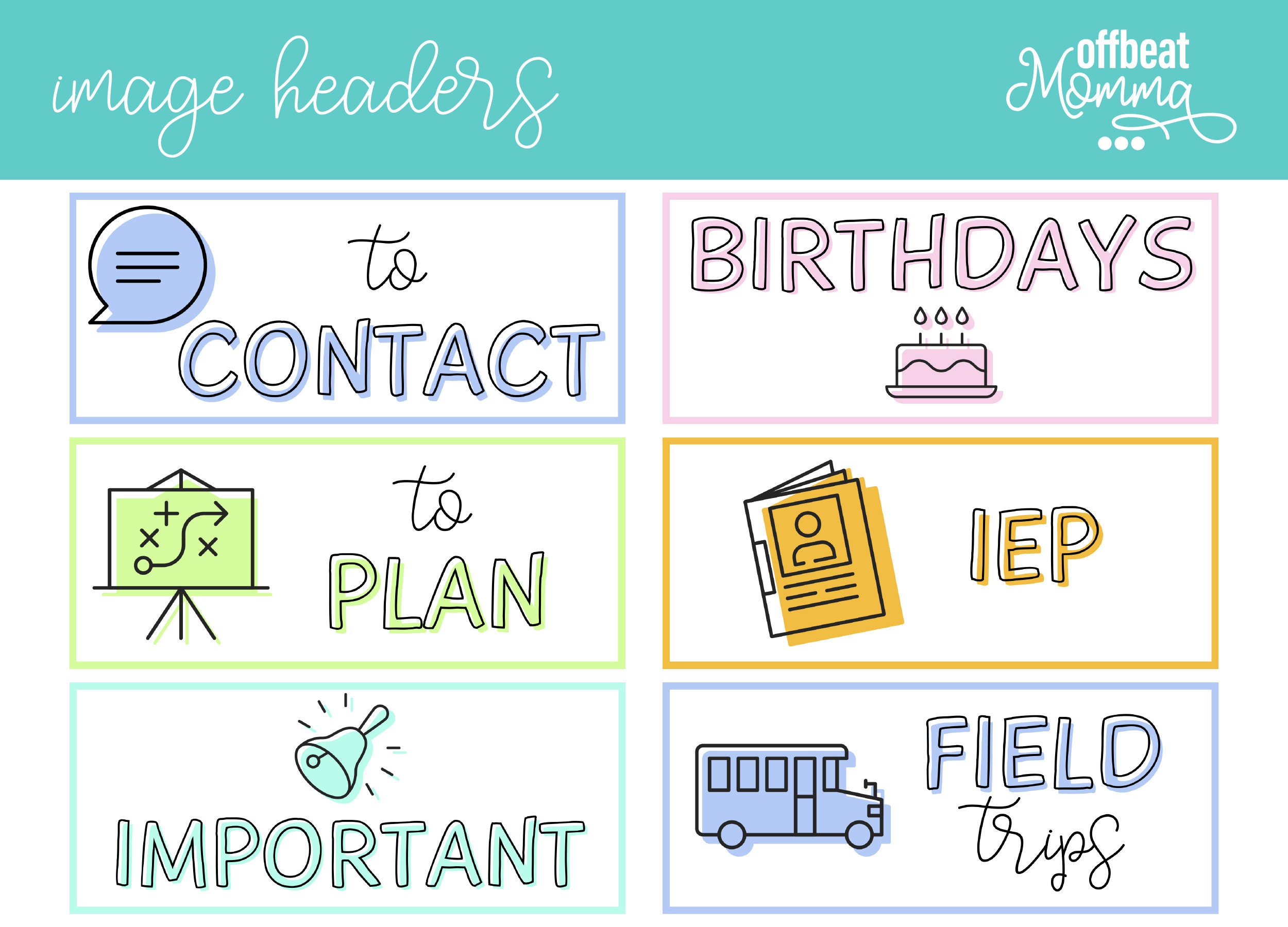 Colorful Google Keep Teacher Image Headers | Instant Download Google ...