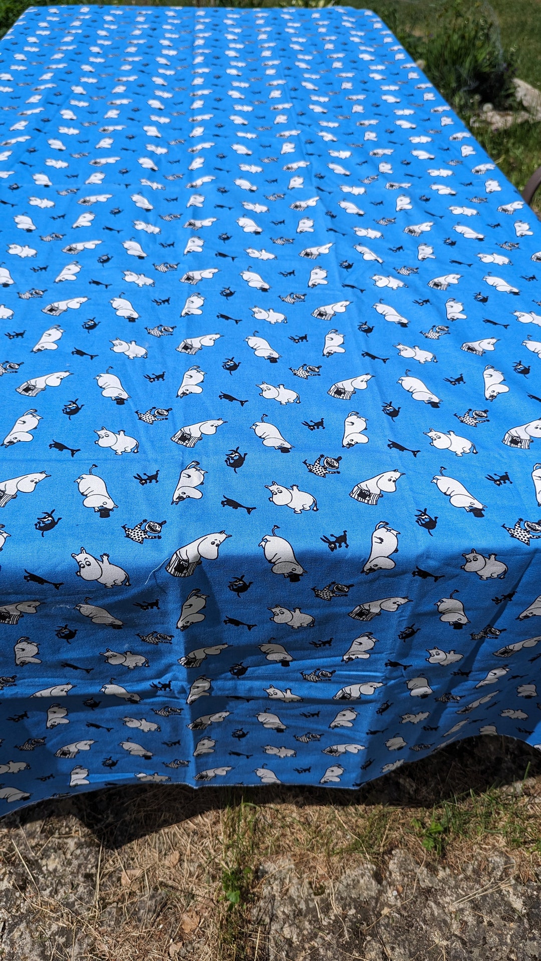 FINLAYSON Blue Cotton MUUMI Fabric Finland / Home Decor - Etsy