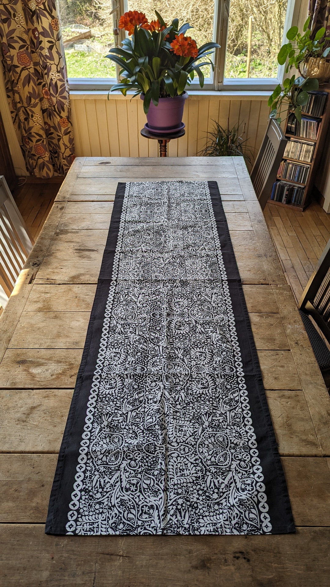 Marimekko Tablerunner PIENI KULKUNEN Black and White Vintage Tablerunner - Etsy