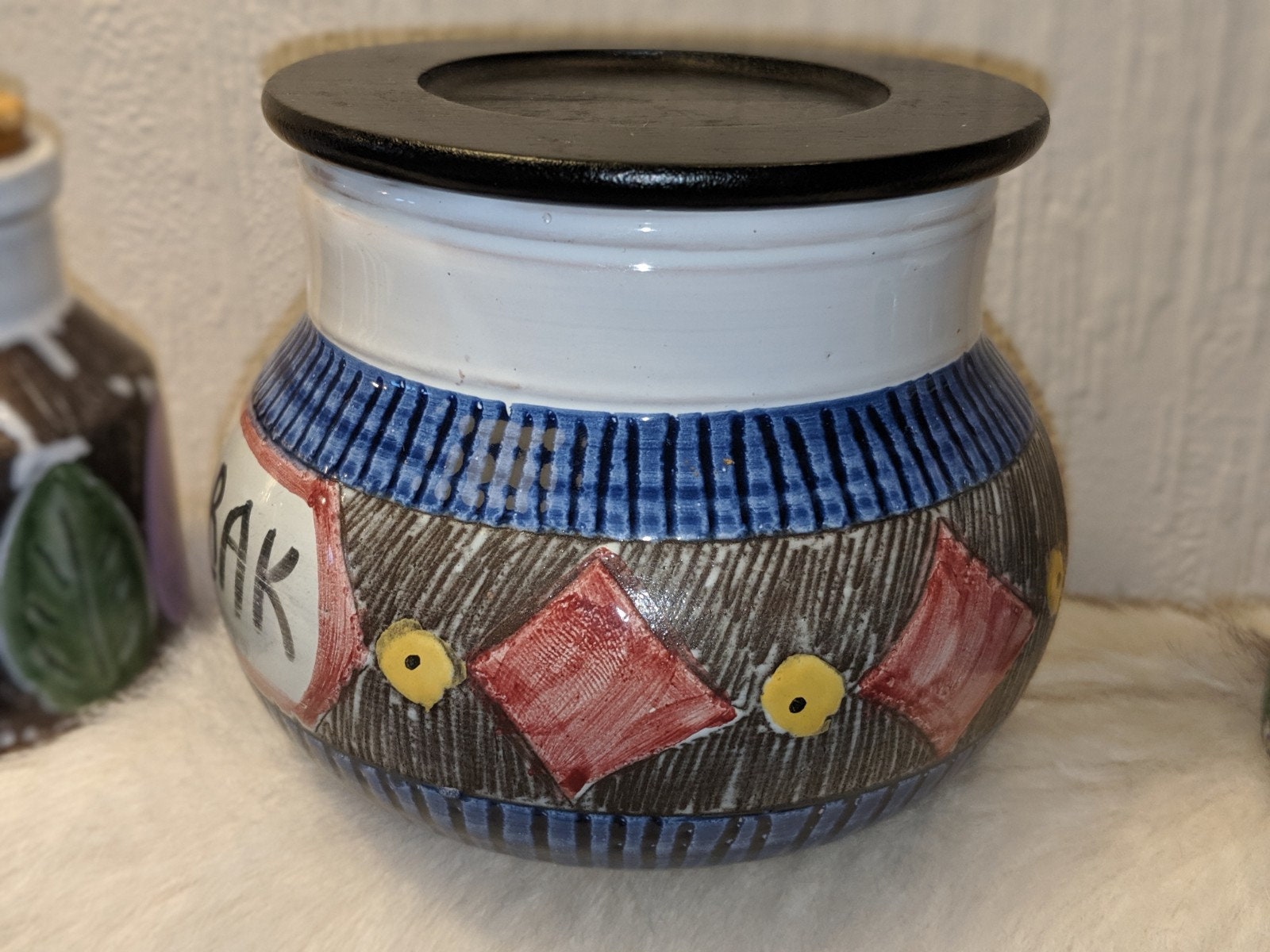 Vintage Spice Jars/tobak Pot Set Laholm Sweden Scandinavian Pottery Jar ...