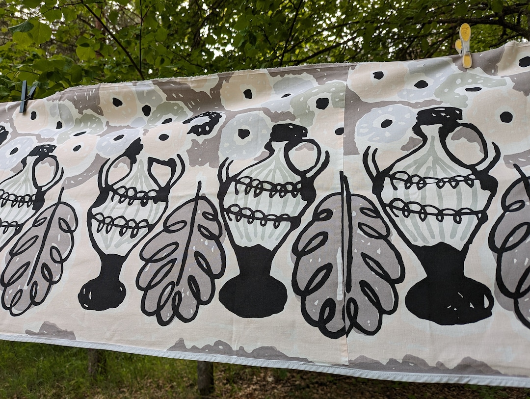 Vintage MARIMEKKO AMFORA Cotton Fabric by Maija Isola Finnish Design ...