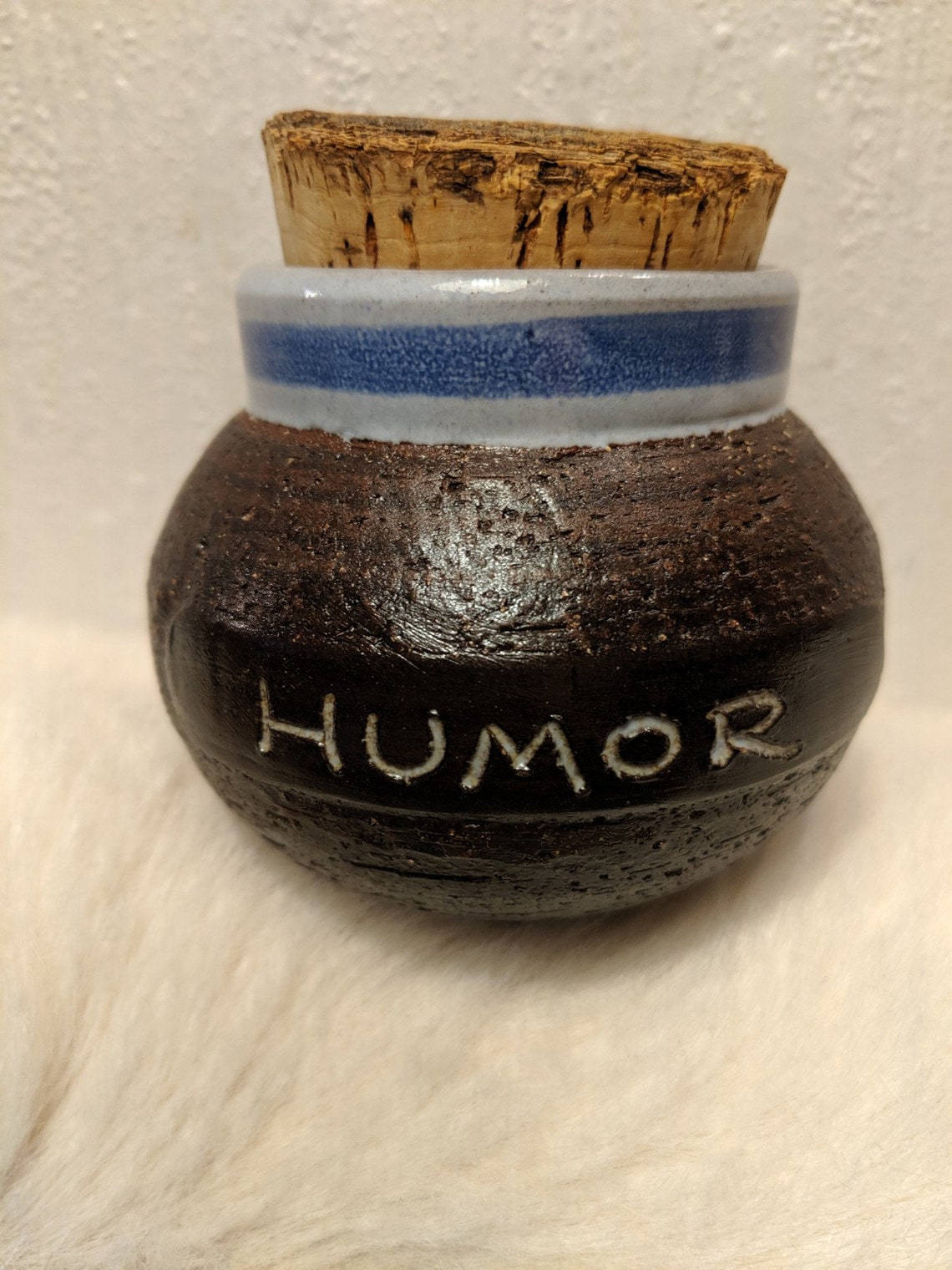 Vintage Gabriel Sweden Pottery Ceramic Jar HUMOR With Cork Lid - Etsy