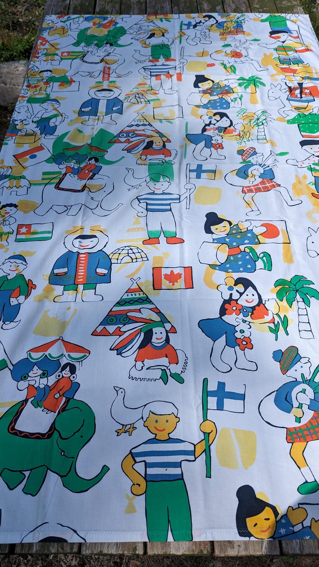 FINLAYSON Vintage Kids Cotton Fabric Finland by Jaana Reinikainen Colin ...