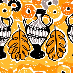 Vintage MARIMEKKO AMFORA Cotton Fabric by Maija Isola Finnish Design ...