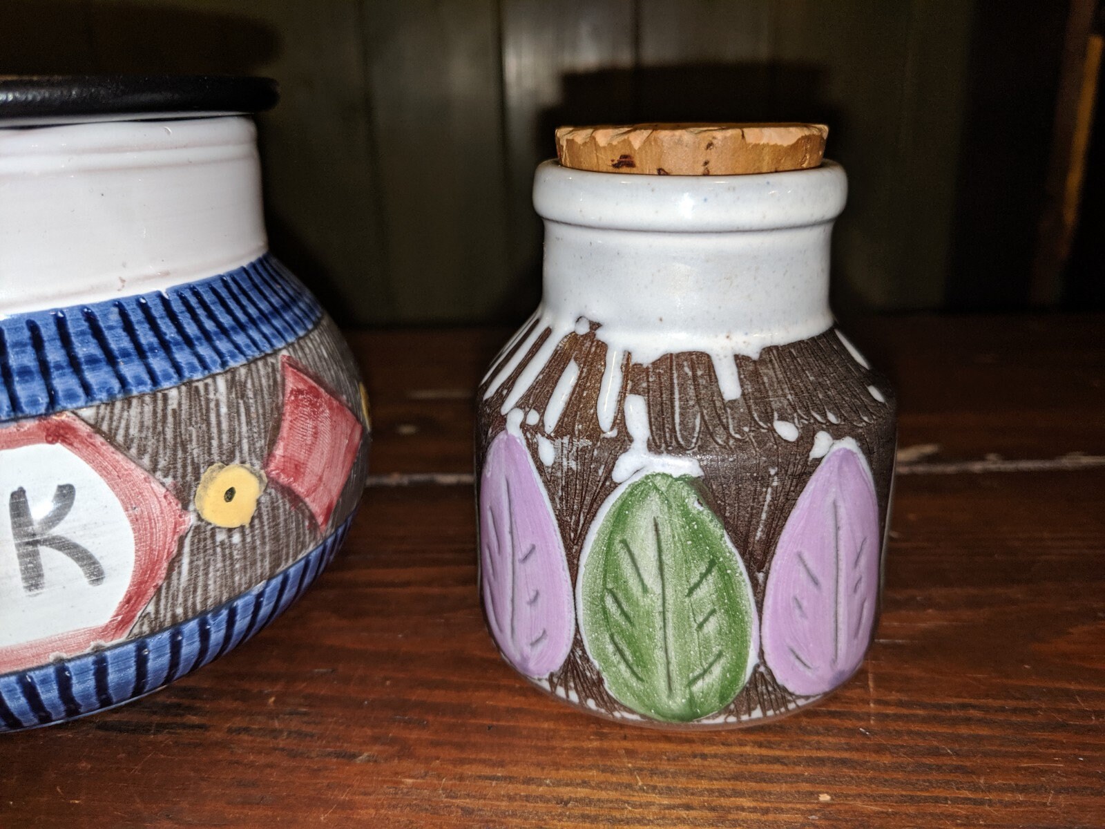 Vintage Spice Jars/tobak Pot Set Laholm Sweden Scandinavian Pottery Jar ...