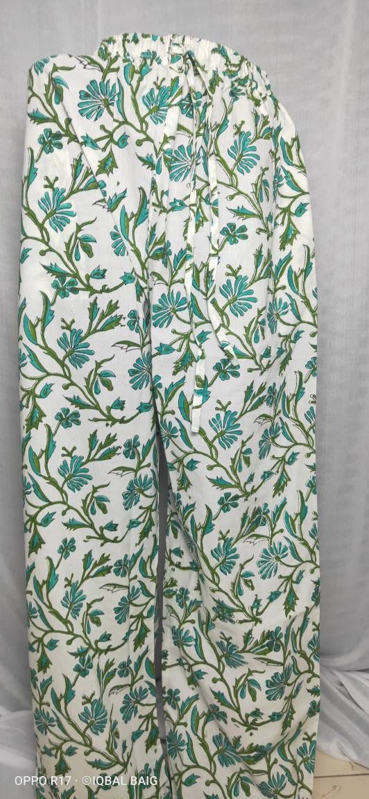 Hand Block Printed Cotton Yoga Pants for Women and Men Boho - Etsy