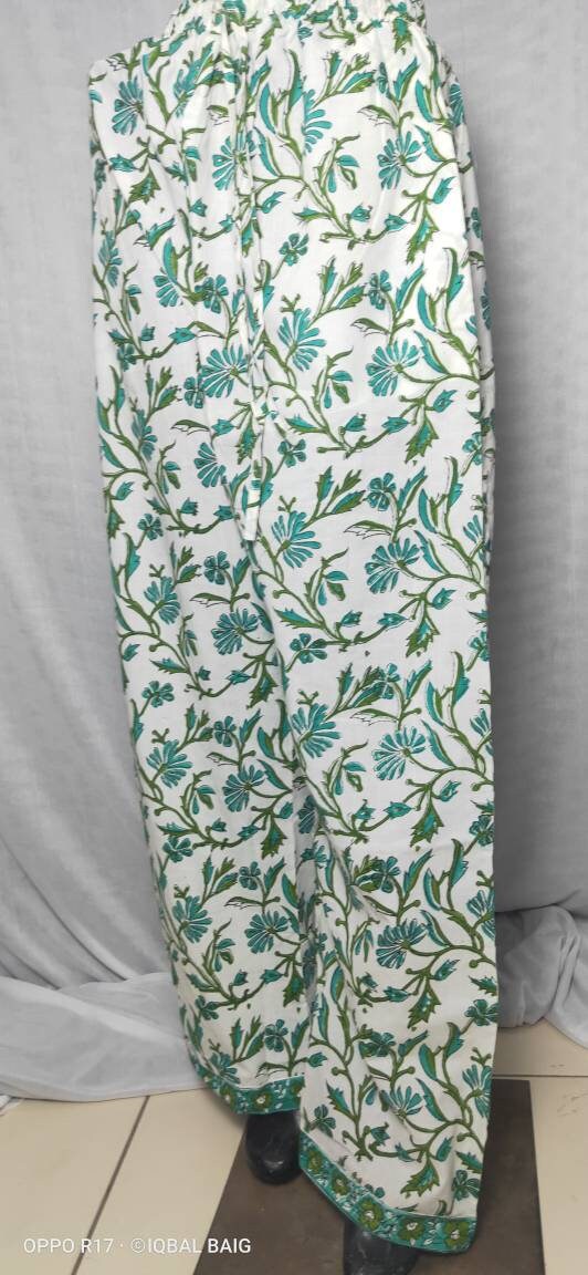 Hand Block Printed Cotton Yoga Pants for Women and Men Boho - Etsy