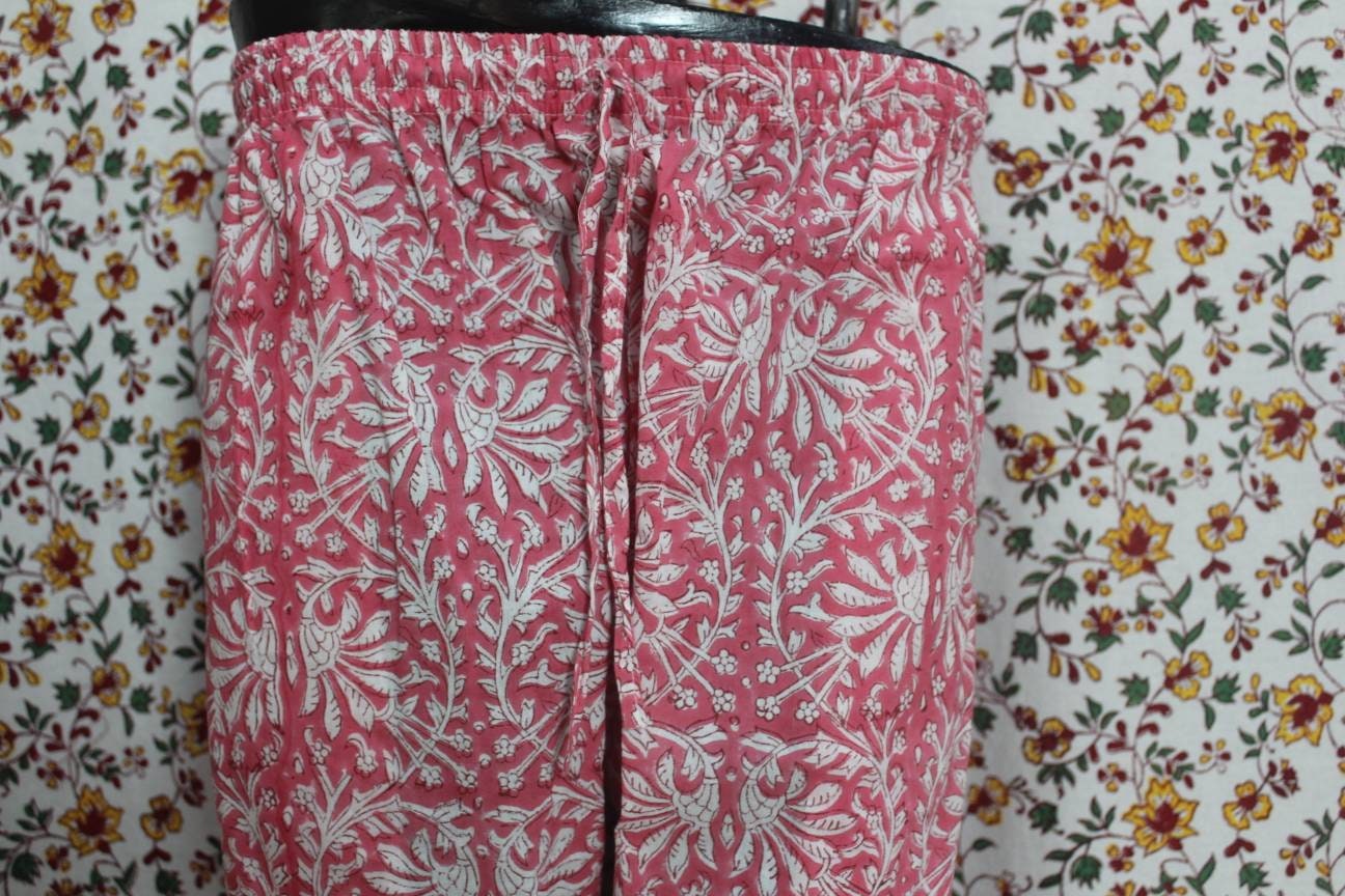 Hand Block Printed Cotton Yoga Pants for Women and Men Boho - Etsy