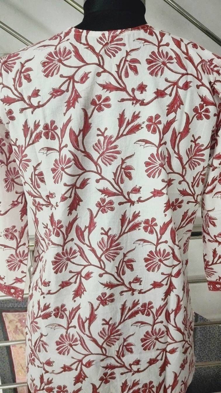 Womens clothes block printed Ladies Tops Tunic Kurti Blouse | Etsy