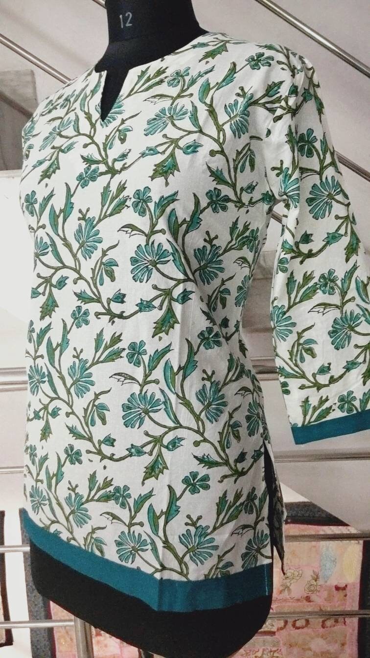 Womens Clothes Block Printed Ladies Tops Tunic Kurti Blouse - Etsy
