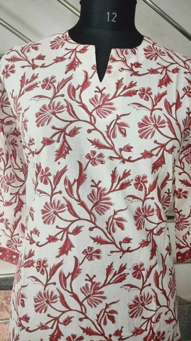Womens Clothes Block Printed Ladies Tops Tunic Kurti Blouse - Etsy