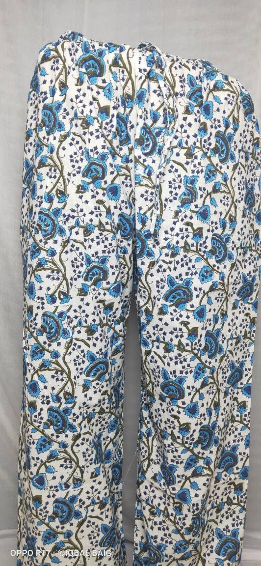 Hand Block Printed Cotton Yoga Pants for Women and Men Boho - Etsy