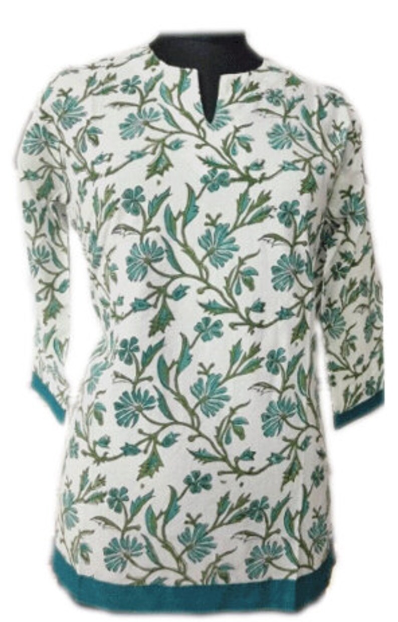 Womens Clothes Block Printed Ladies Tops Tunic Kurti Blouse - Etsy