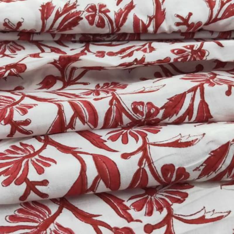 Hand Printed Fabric - Etsy