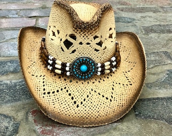 Straw Cowboy Hat - Etsy