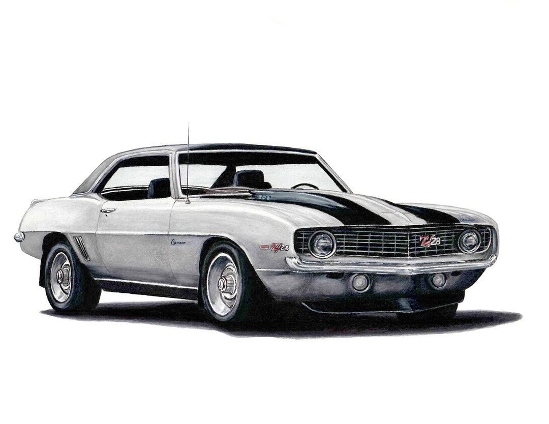 69 Chevy Camaro Z28 - Color Artwork Print - Etsy