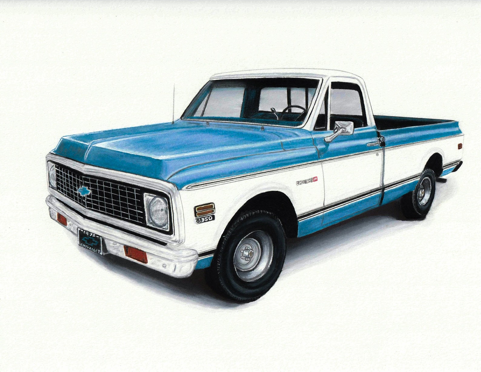 1972 Chevy Cheyenne Colored Pencil Print - Etsy