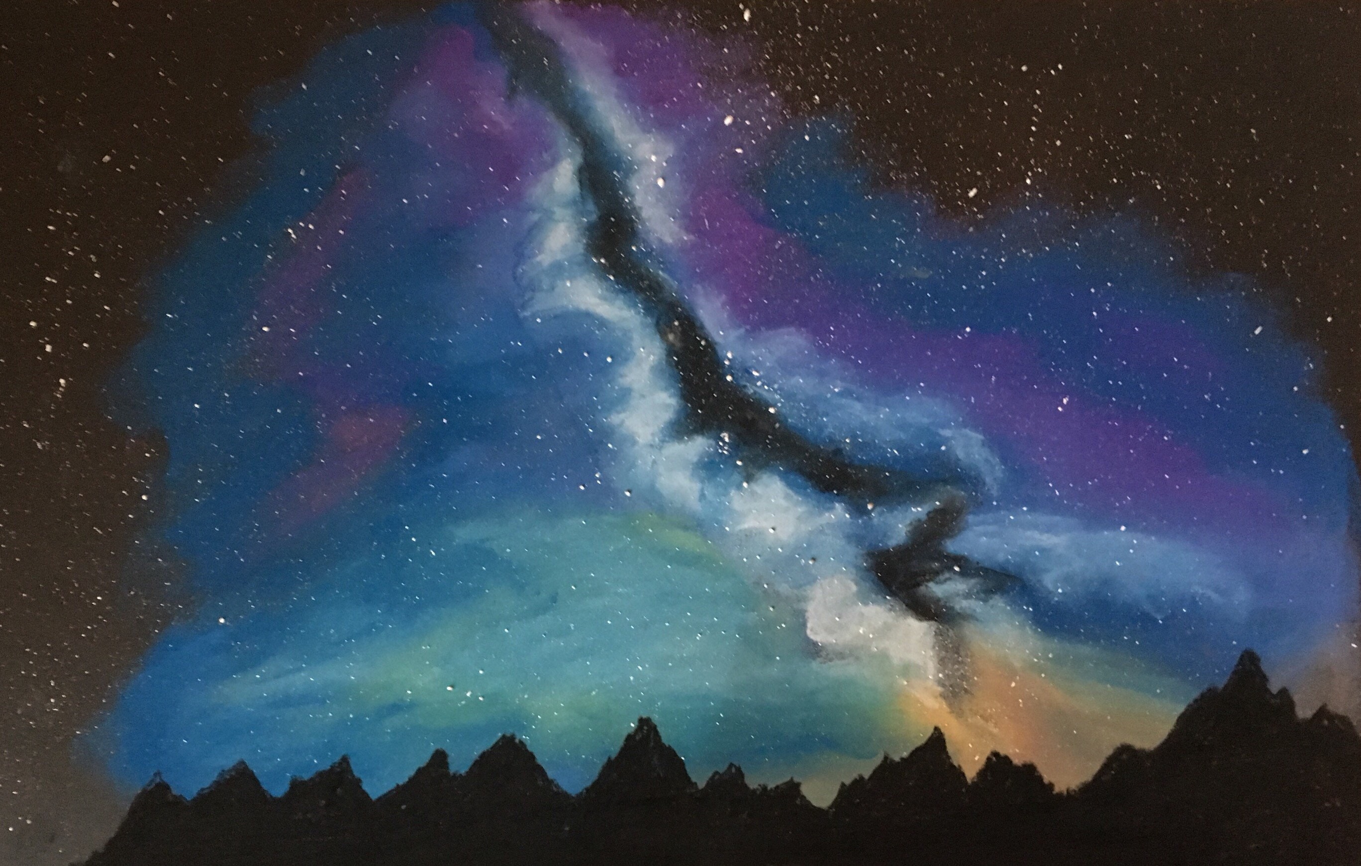 Original Artwork- Milkyway Mountains - Milkyway Galaxy Space Drawing - Etsy