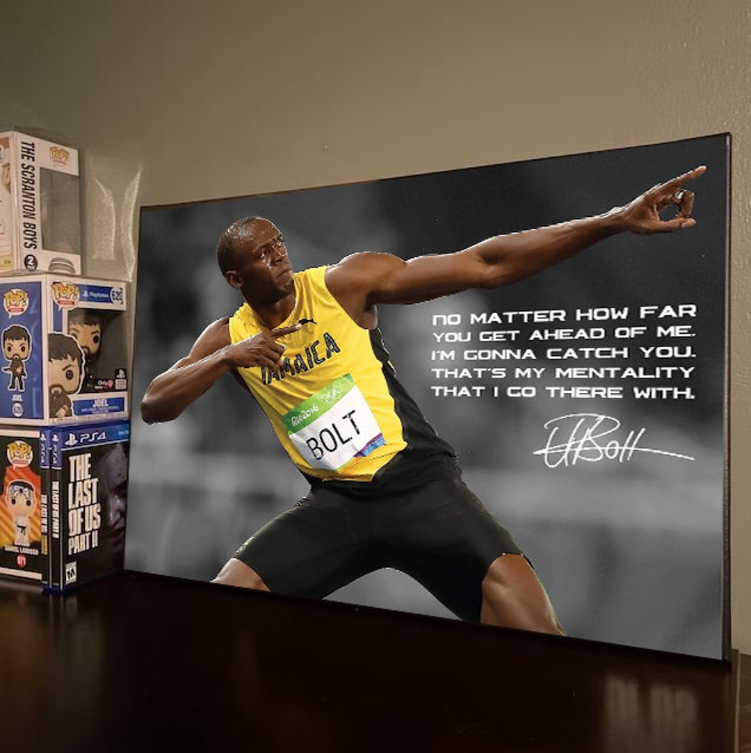 Usain Bolt Motivational Quotes Poster running Athletics - Etsy Usain Bolt Motivational Quotes Poster running Athletics - Etsy