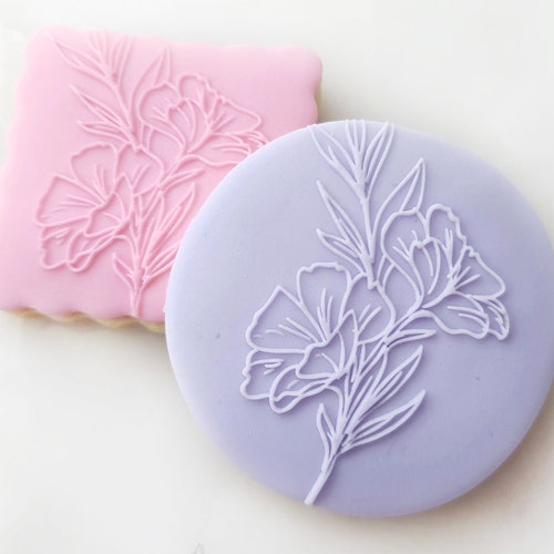 Floral Cookie Fondant Embosser Stamp Cookie Stamp Floral - Etsy