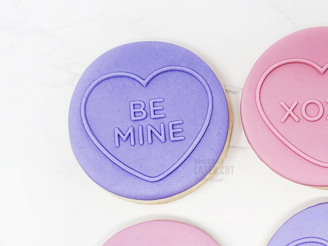 Be Mine Conversation Hearts Raised Fondant Embosser Stamp Valentine's ...
